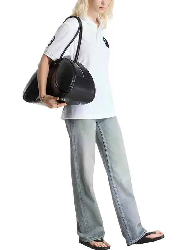 A BATHING APE Ape Head Relaxed-fit Polo Shirt - White