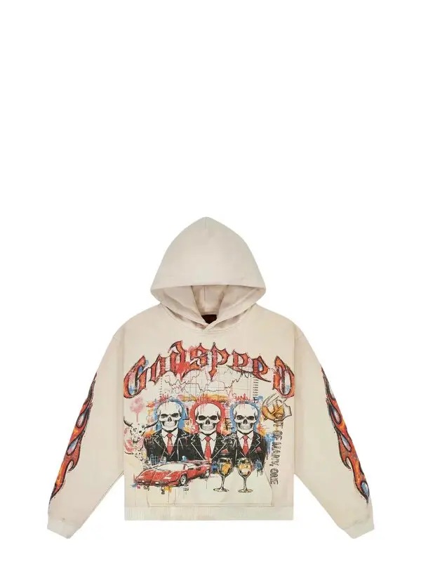 GODSPEED Ath Graphic-print Hoodie - Neutrals