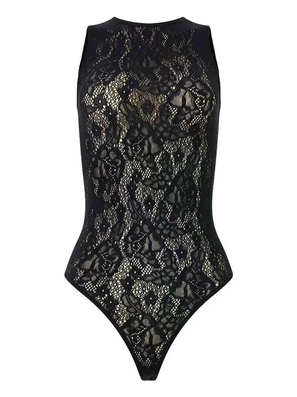 Wolford Infinite Rose Net Bodysuit - Blue