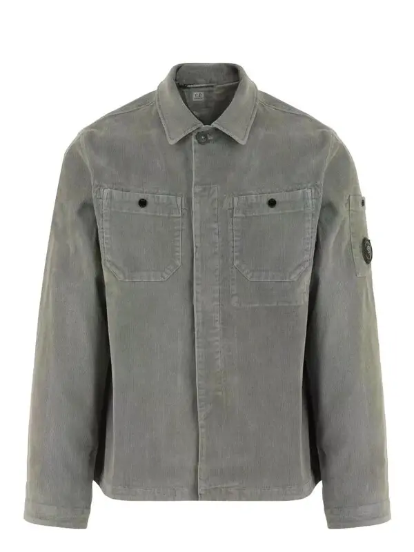 C.P. COMPANY Logo-detail Corduroy Shirt - Grey