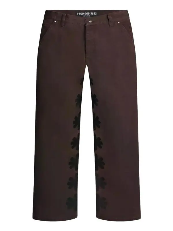 LOSTSHDWS Floral Patchwork Carpenter Trousers - Brown