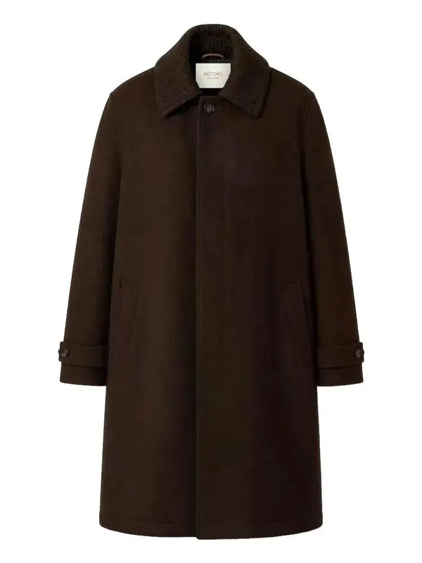 RETORI Retrodi Detachable Knit-collar Coat - Brown