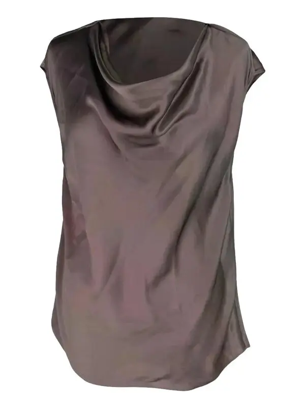 LANVIN Cowl Neck Sleeveless Blouse - Brown