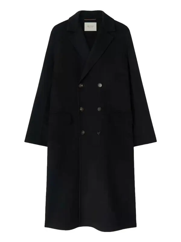 RETORI Retro Double-breasted Wool Coat - Black