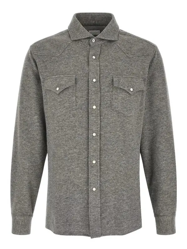 Brunello Cucinelli Western Shirt - Grey