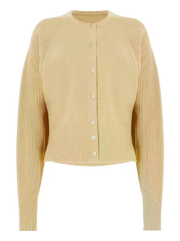 Wolford Ribbed-knit Cropped Cardigan - Yellow