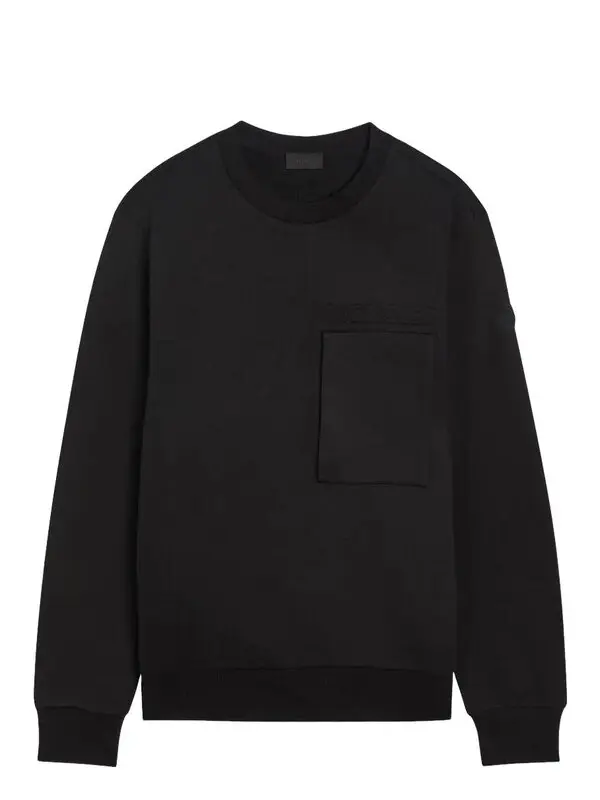 Moncler Logo Patch Crewneck Sweater - Black