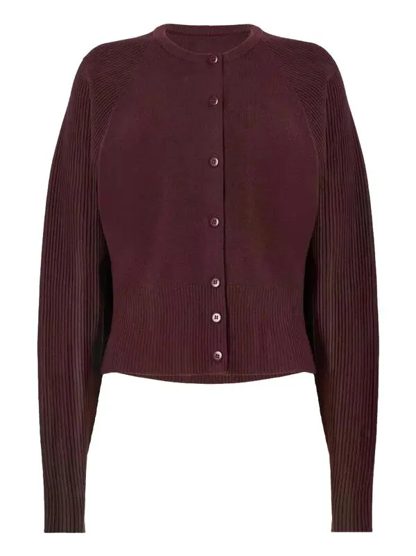 Wolford Ribbed-knit Cropped Cardigan - Red