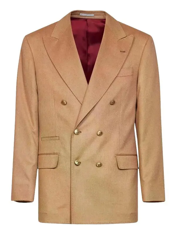 Brunello Cucinelli Double-breasted Peak-lapel Jacket - Neutrals