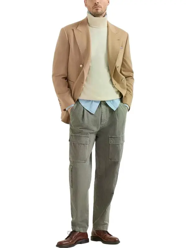 Brunello Cucinelli Double-breasted Peak-lapel Jacket - Neutrals