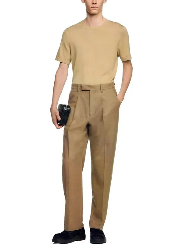 Sandro Pleated Detail Trousers - Neutrals