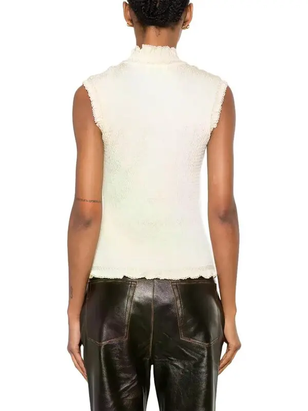 Sandro Sleeveless Floral Appliqué Top - Neutrals