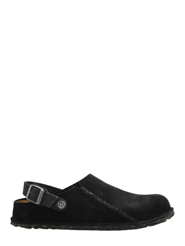 BIRKENSTOCK Suede Flat Mules - Black