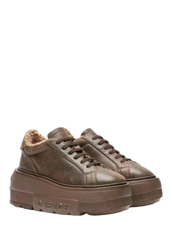 Casadei Nexus Crack-effect Sneakers - Brown
