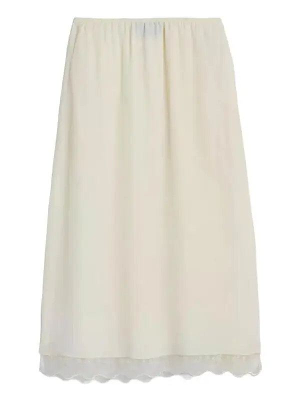 Simone Rocha Lace Trim Midi Skirt - White