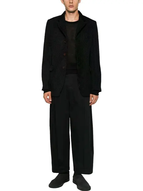 Comme Des Garçons Diagonal-stripe Notched-lapels Jacket - Black