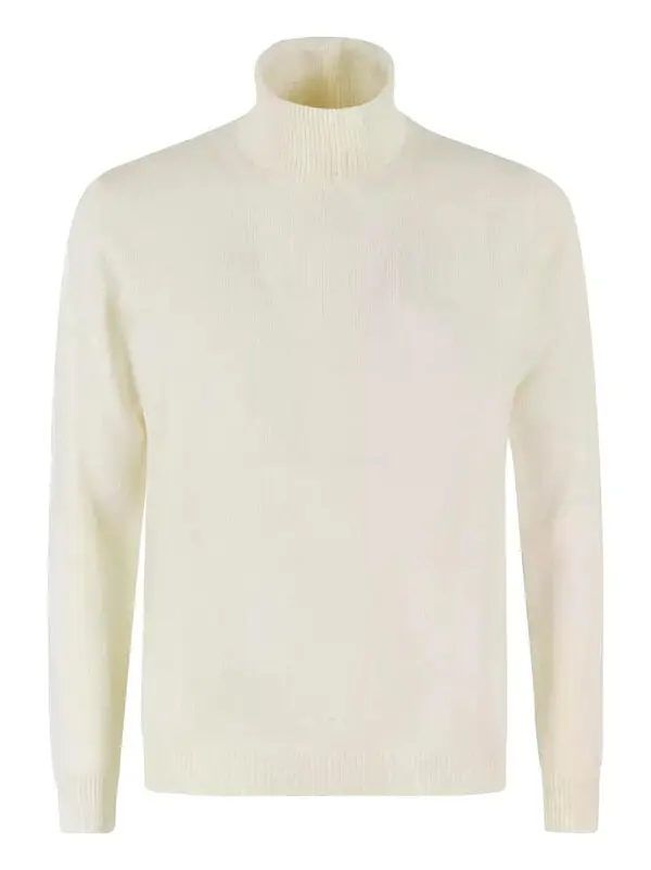 ROBERTO COLLINA Knitted Roll Neck Sweater - Neutrals