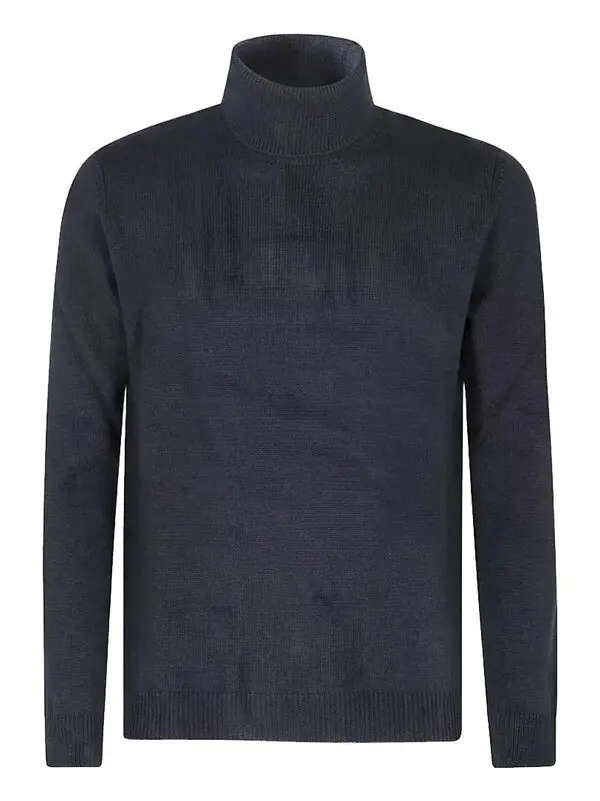 ROBERTO COLLINA Knitted Roll Neck Sweater - Blue