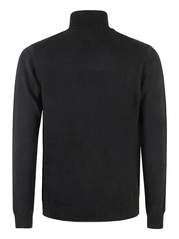 ROBERTO COLLINA Roll Neck Knitted Sweater - Black