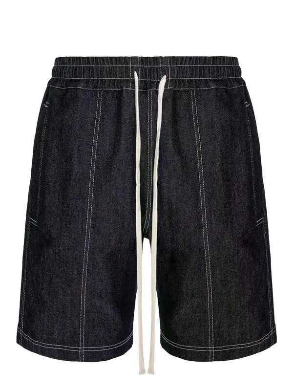 HAMZA Six Drawstring Denim Shorts - Black