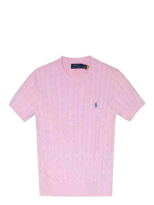 Polo Ralph Lauren Cable Knit Short-sleeve Top - Pink