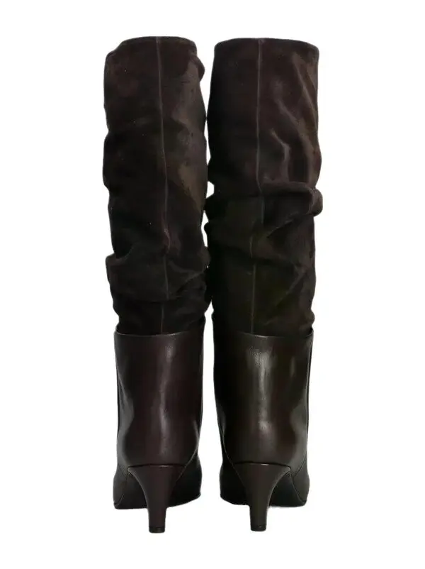 STRATEGIA SHOES Pointed-toe Slouchy Knee-high Boots - Brown