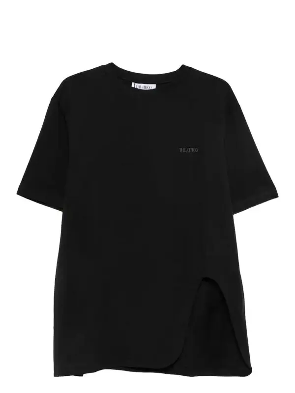 Attico Logo-embroidered T-shirt - Black