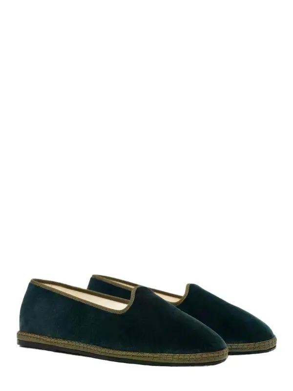 SCAROSSO William Iv Velvet Slippers - Green