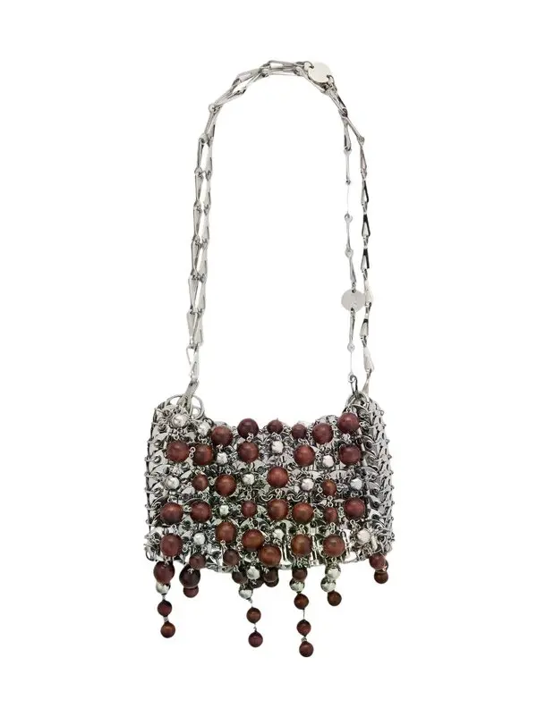Rabanne Beaded Shoulder Bag - Silver