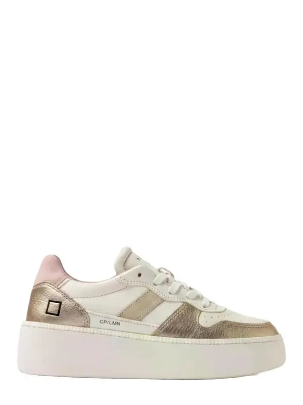 D.a.t.e. Court Platform Sneakers With Metallic Finish - Neutrals