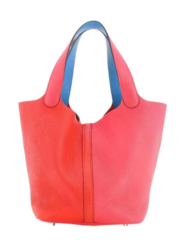 Hermès Casaque Picotin Lock Bag Clemence Mm Bucket Bag - Blue