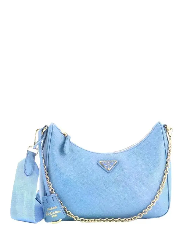 Prada Re-edition 2005 Shoulder Bag In Saffiano Leather - Blue