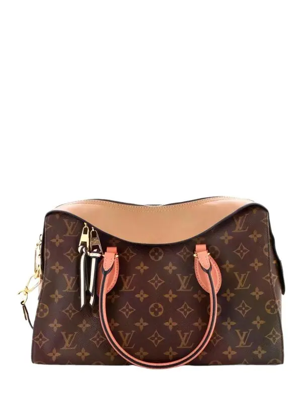 LOUIS VUITTON Tuileries Handbag Monogram Canvas With Leather Satchel - Brown