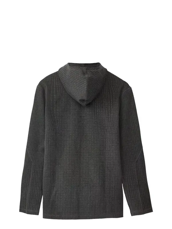 Liam Hodges Pinstripe-pattern Hoodie - Grey