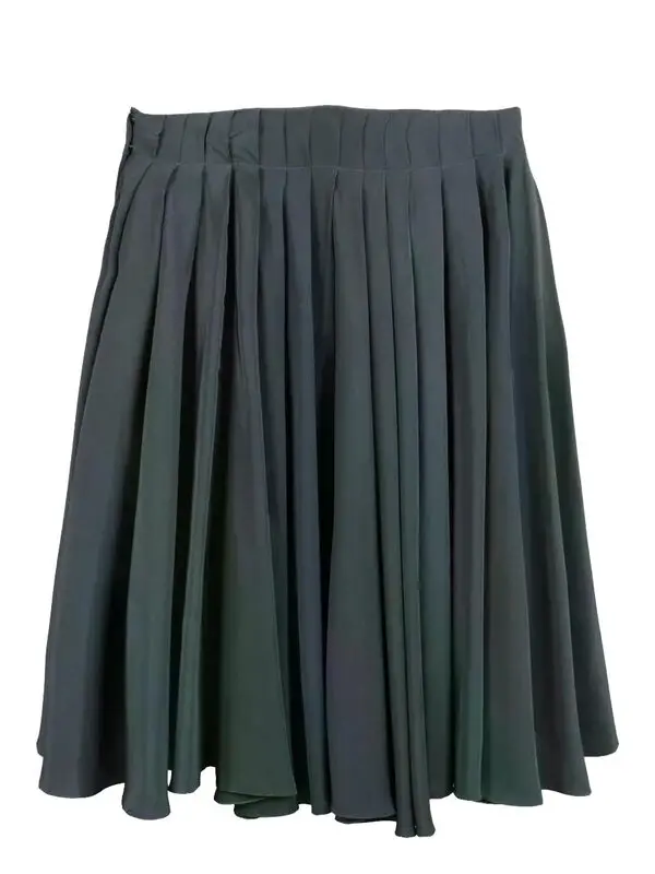 Dior Pleated Silk Mini Skirt - Grey