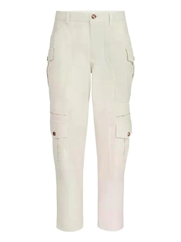 Brunello Cucinelli Peached Cotton Gabardine Explorer Trousers - White