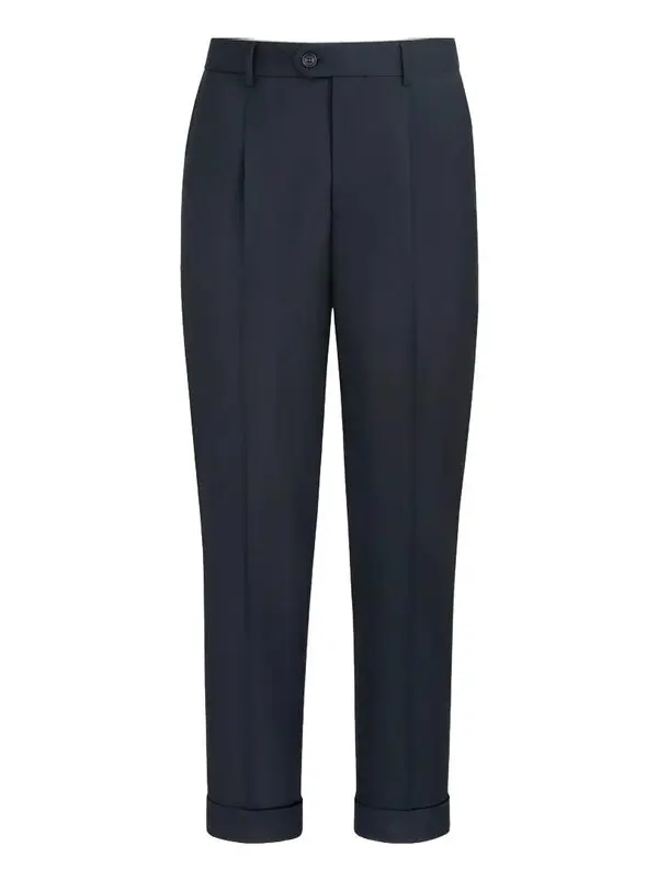 Brunello Cucinelli Super 150s Virgin Wool Batavia Trousers With Pleats - Blue