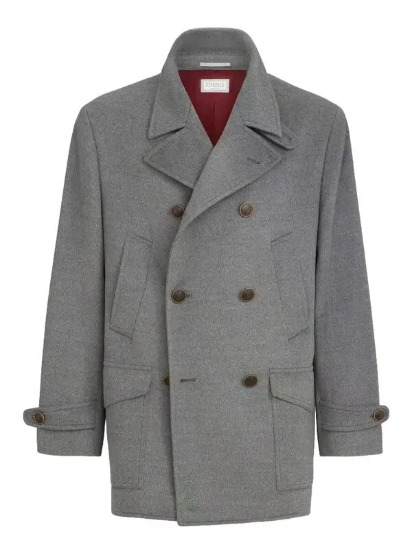 Brunello Cucinelli Virgin Wool Cloth Four-pocket Pea Coat - Grey