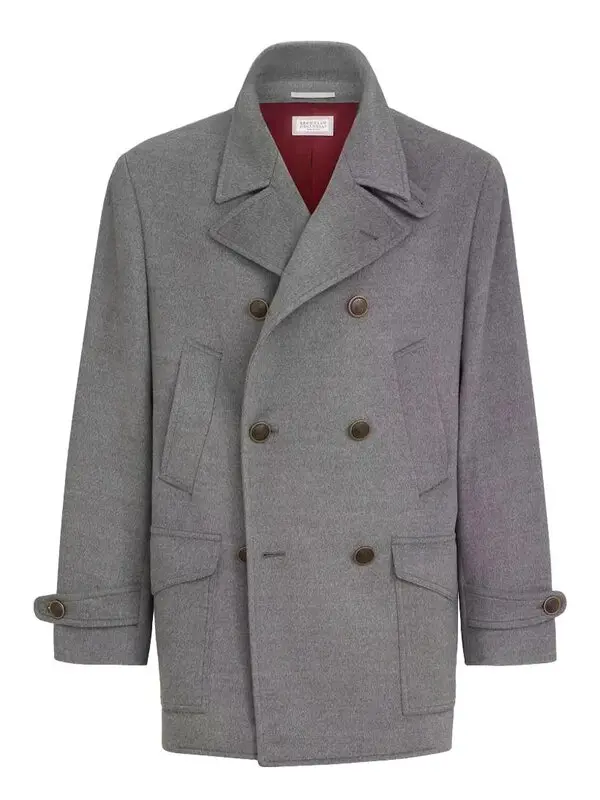 Brunello Cucinelli Virgin Wool Cloth Four-pocket Pea Coat - Grey
