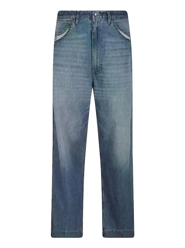MAISON MARGIELA Distressed Wide-leg Jeans - Blue