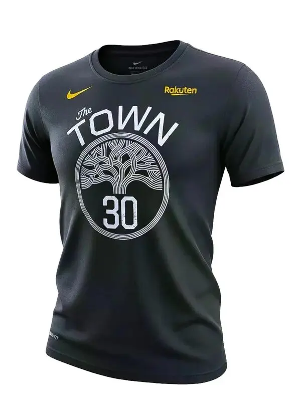 Nike X Nba Golden State Warriors Name & Number Stephen Curry T-shirt - Black
