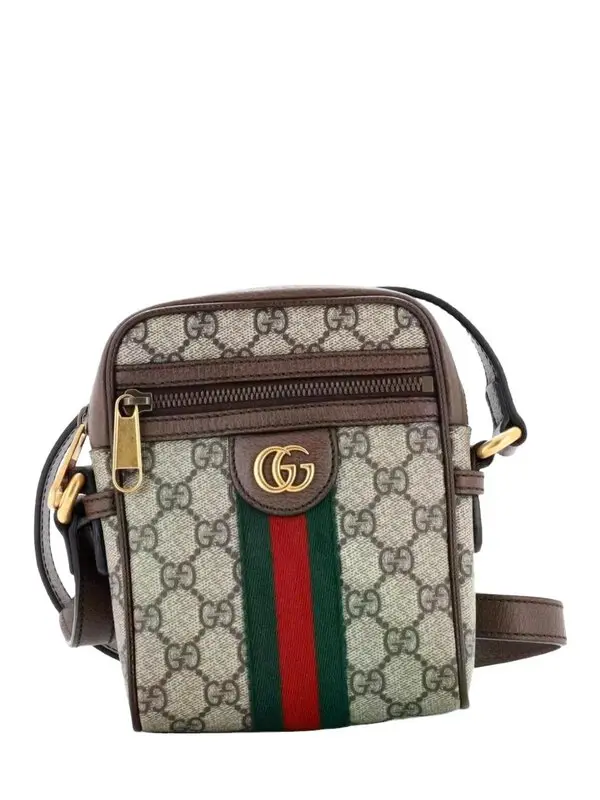 Gucci Ophidia Gg Coated Canvas Mini Messenger Bag - Brown
