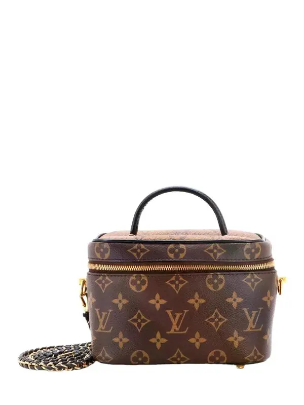 LOUIS VUITTON Vanity Handbag Reverse Monogram Canvas Pm Satchel - Brown