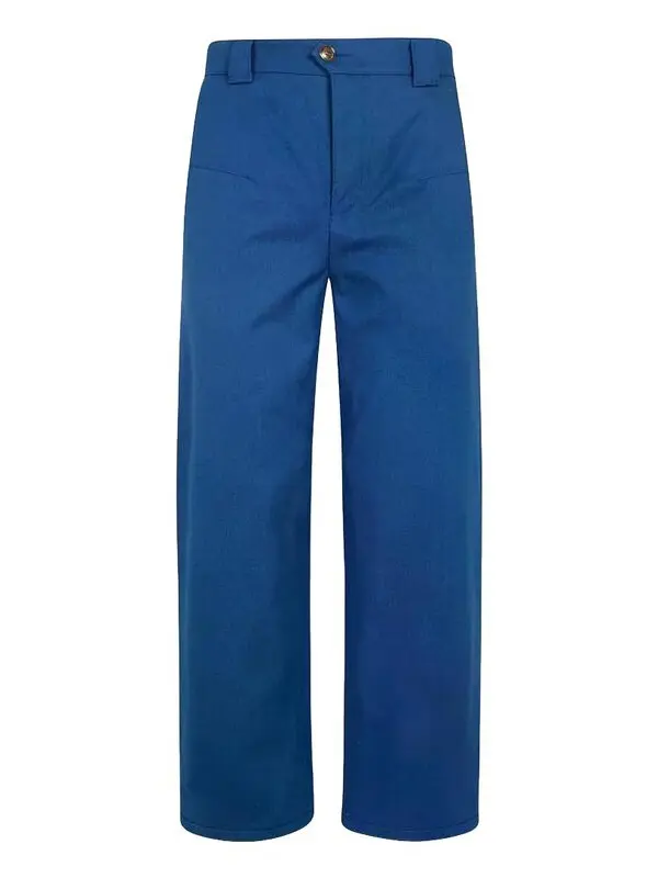 Chloé Barrel-leg Cotton Trousers - Blue