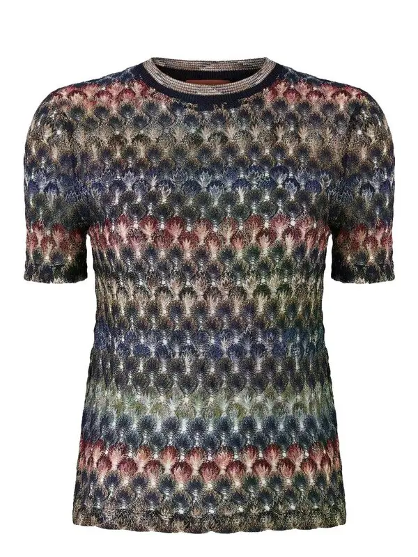 Missoni Short-sleeve Crew-neck Top - Blue