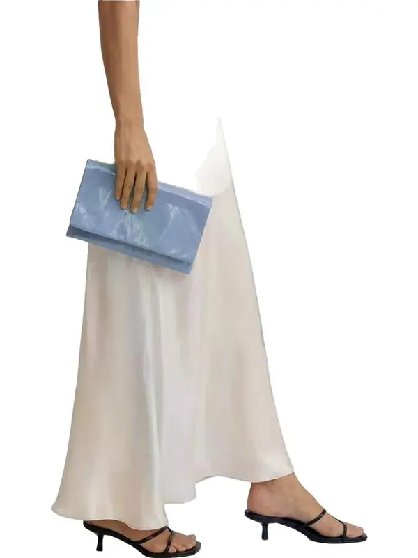 POCHE PARIS Foldover Chain-link Clutch Bag - Blue
