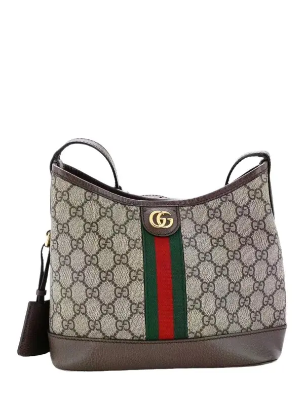 Gucci Ophidia Open Bucket Bag Gg Coated Canvas With Leather - Brown
