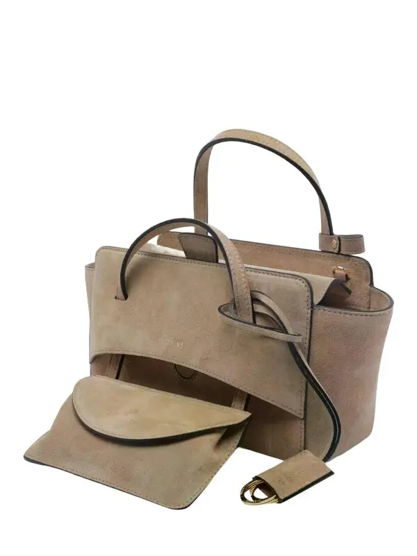 HIDESINS Small Flap Suede Tote Bag - Brown
