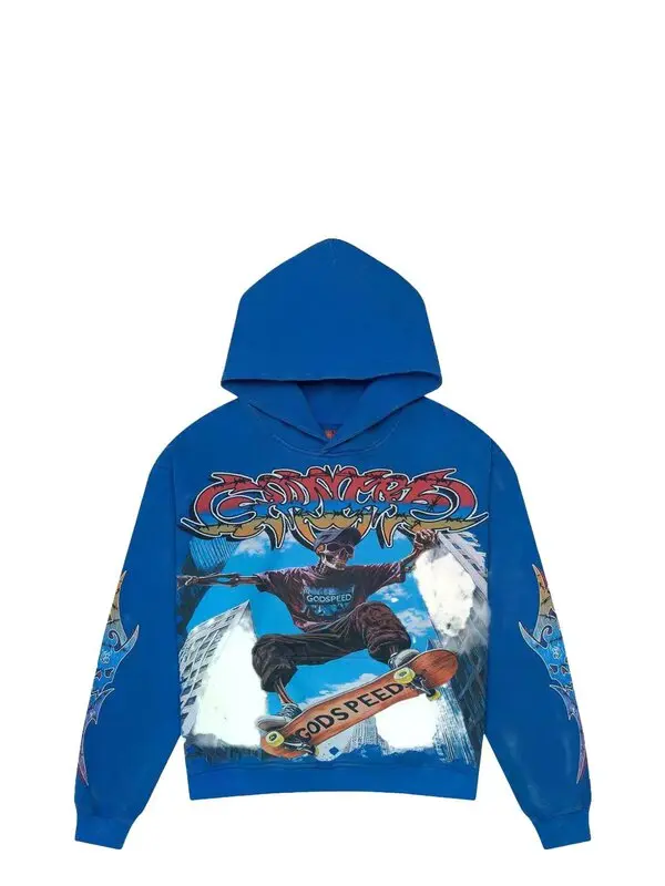 GODSPEED Ollie Graphic-print Hoodie - Blue