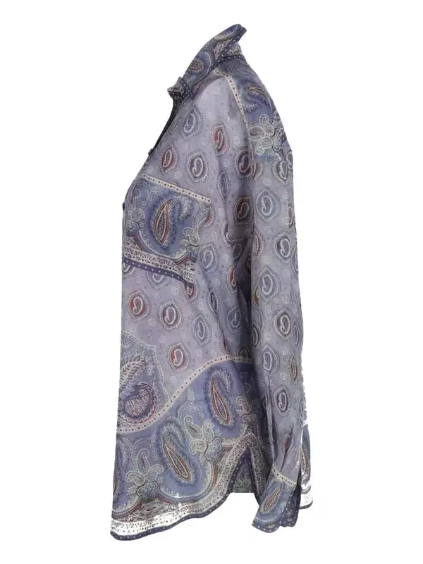 Zimmermann Vitali Paisley Print Shirt - Blue